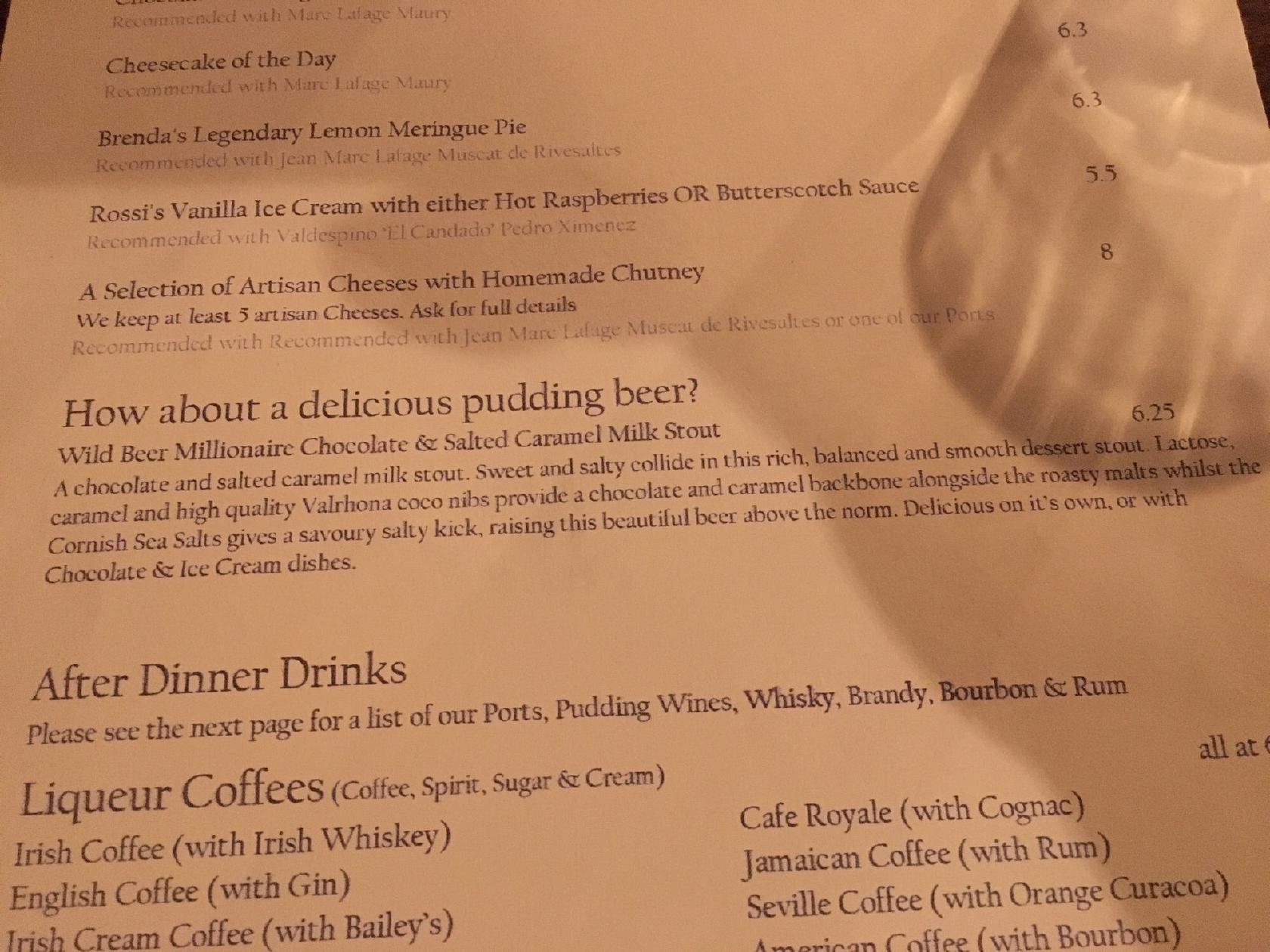 Menu at The Pipe of Port pub & bar, Southend-on-Sea