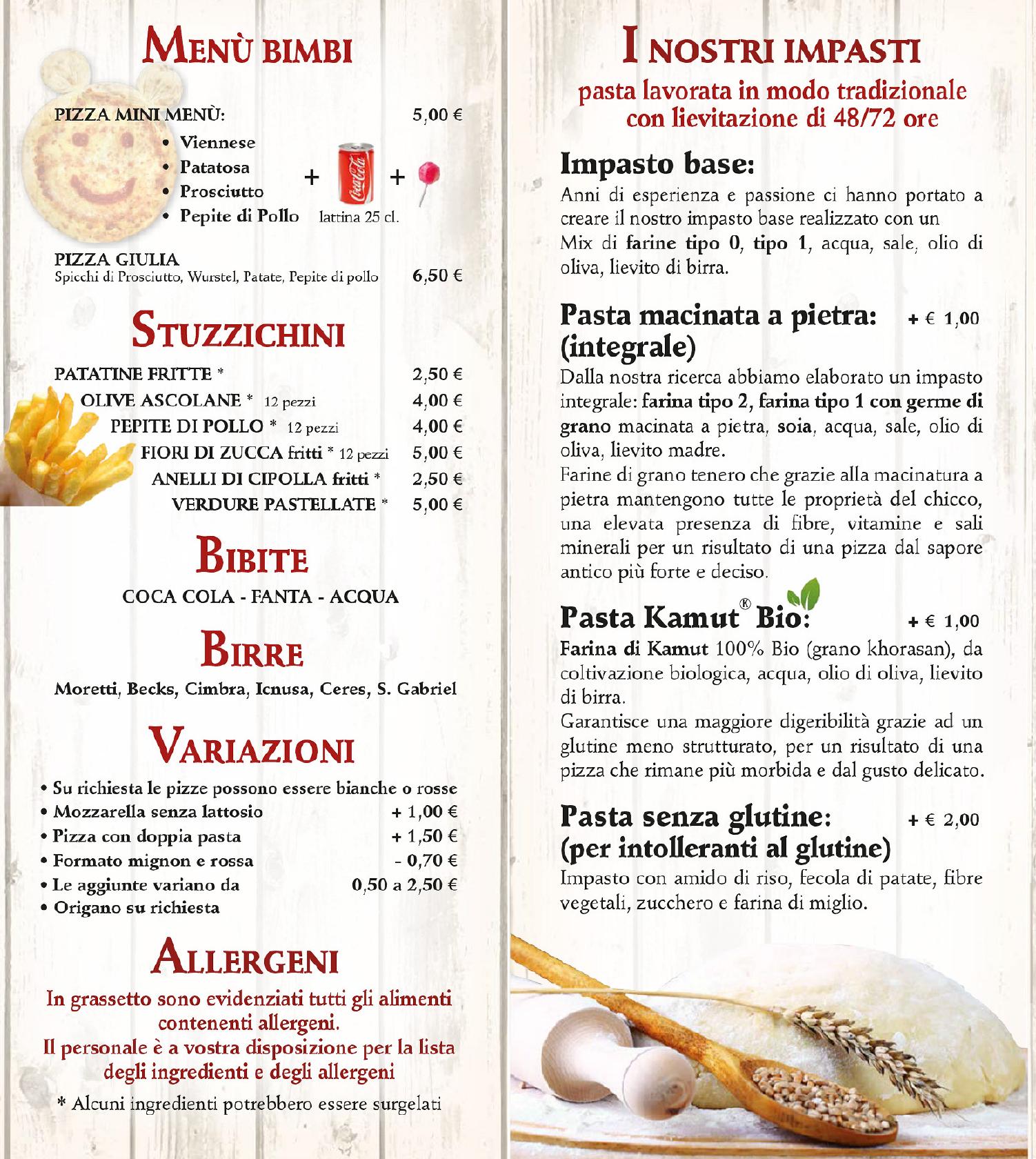Menu da Antica Roma ristorante, Vigonza