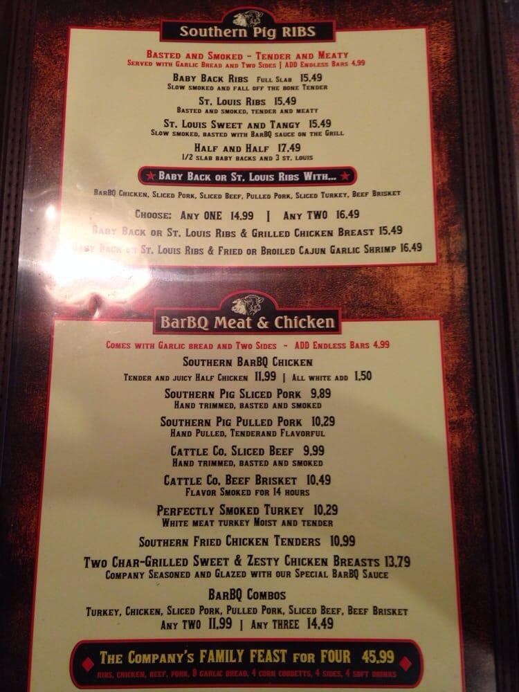Menu at Southern Pig & Cattle Co. Stuart BBQ, Stuart