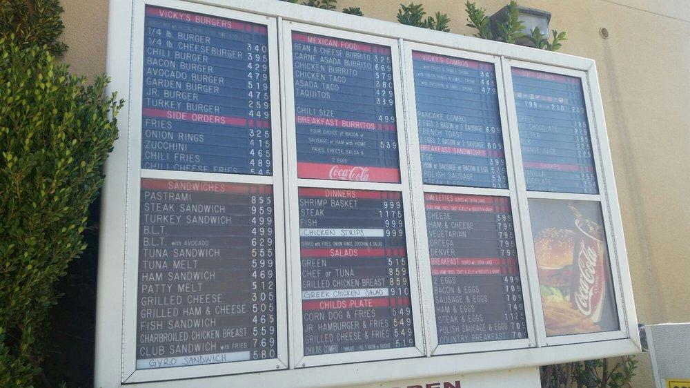 Menu at Vicky's Restaurant, San Bernardino