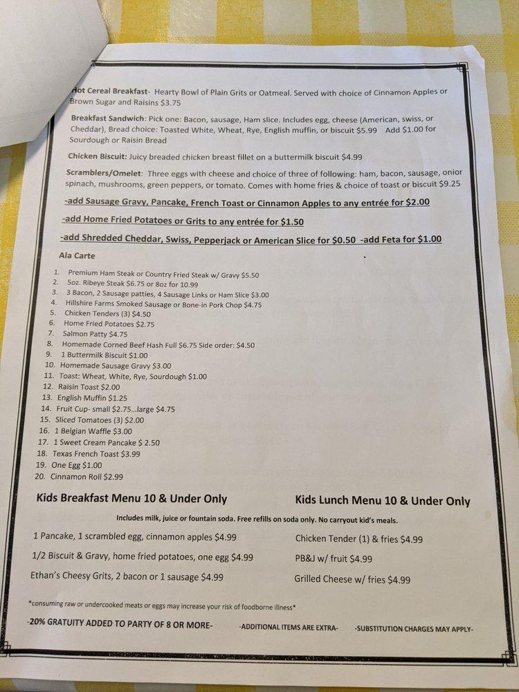 Menu at Keystone Diner restaurant, Indianapolis, E 53rd St