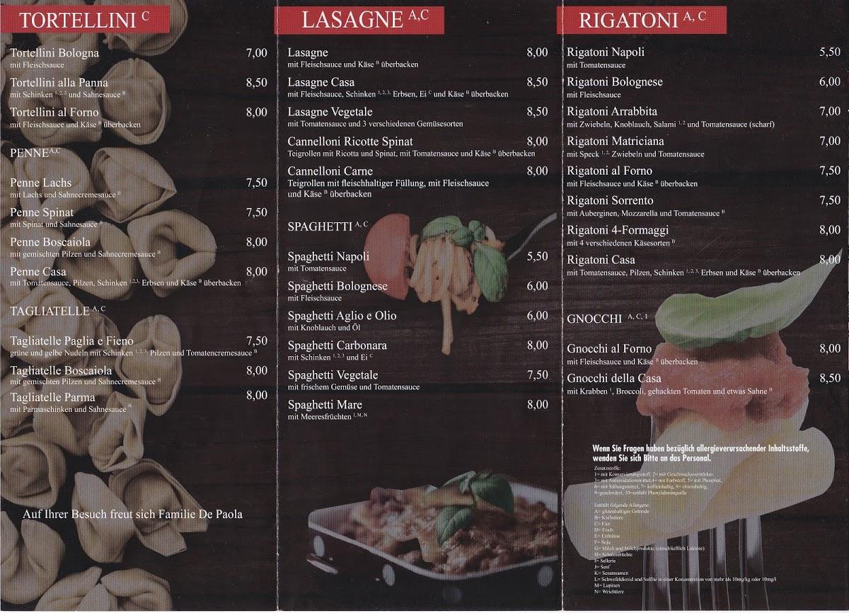 Speisekarte von La Rustica Pizza & Eis, Bechhofen