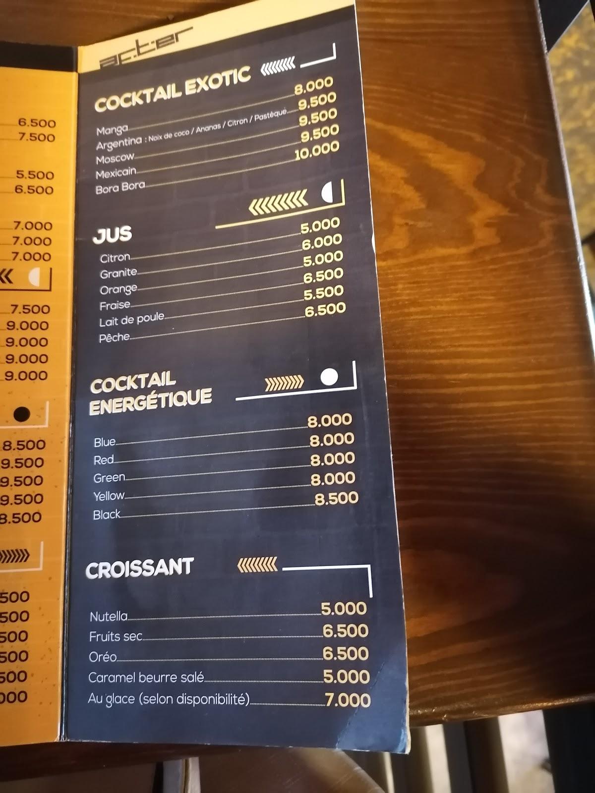 Menu at After Coffe Shop cafe, Sfax