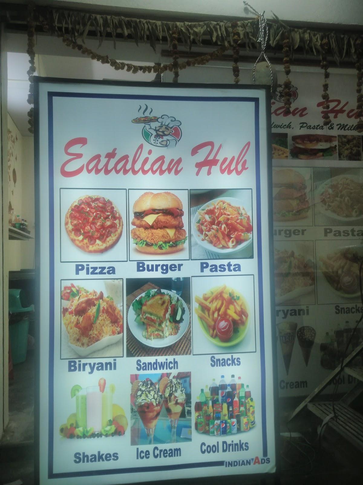 Menu at Eatalian Hub, India