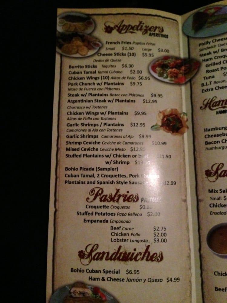 Menu at El Bohio Cuban Restaurant, Lantana, 101 S 3rd St