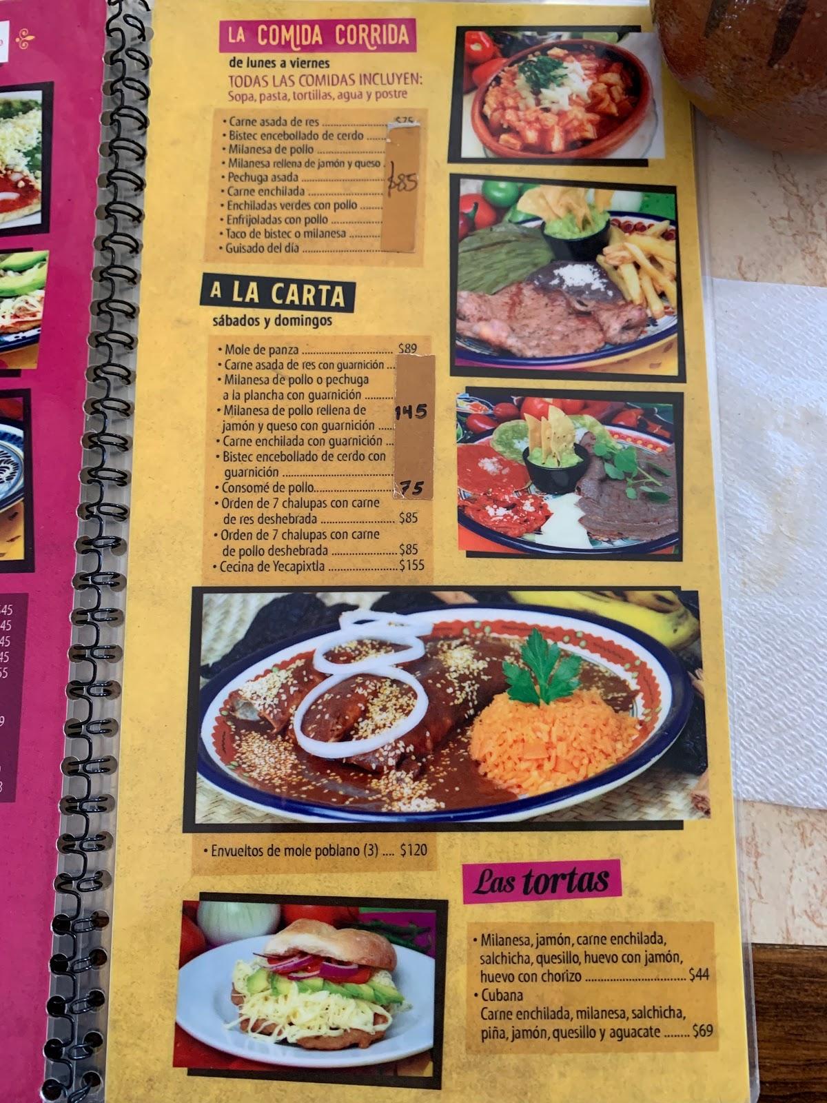 Carta del restaurante Las Quekas Cholula, Cholula, Calle 14 Ote 1439-Loc E