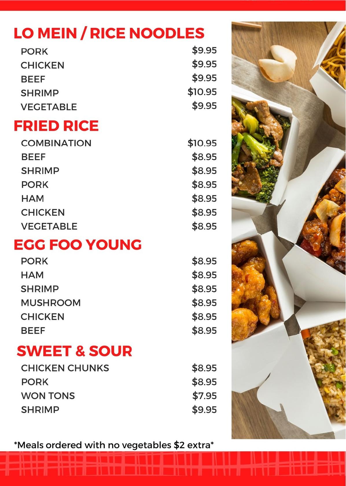 Menu at New Dragon Restaurant, Guymon