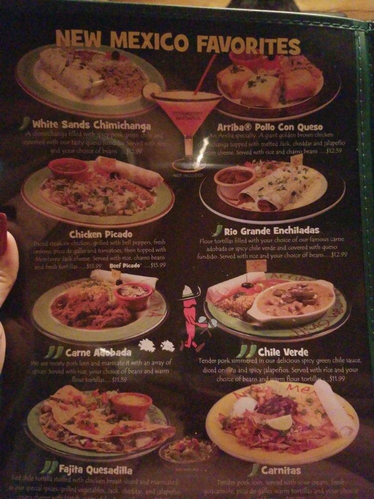 Menu at Arriba Mexican Grill pub & bar, Goodyear