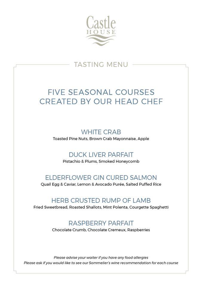 Menu at Castle House Hotel restaurant, Hereford