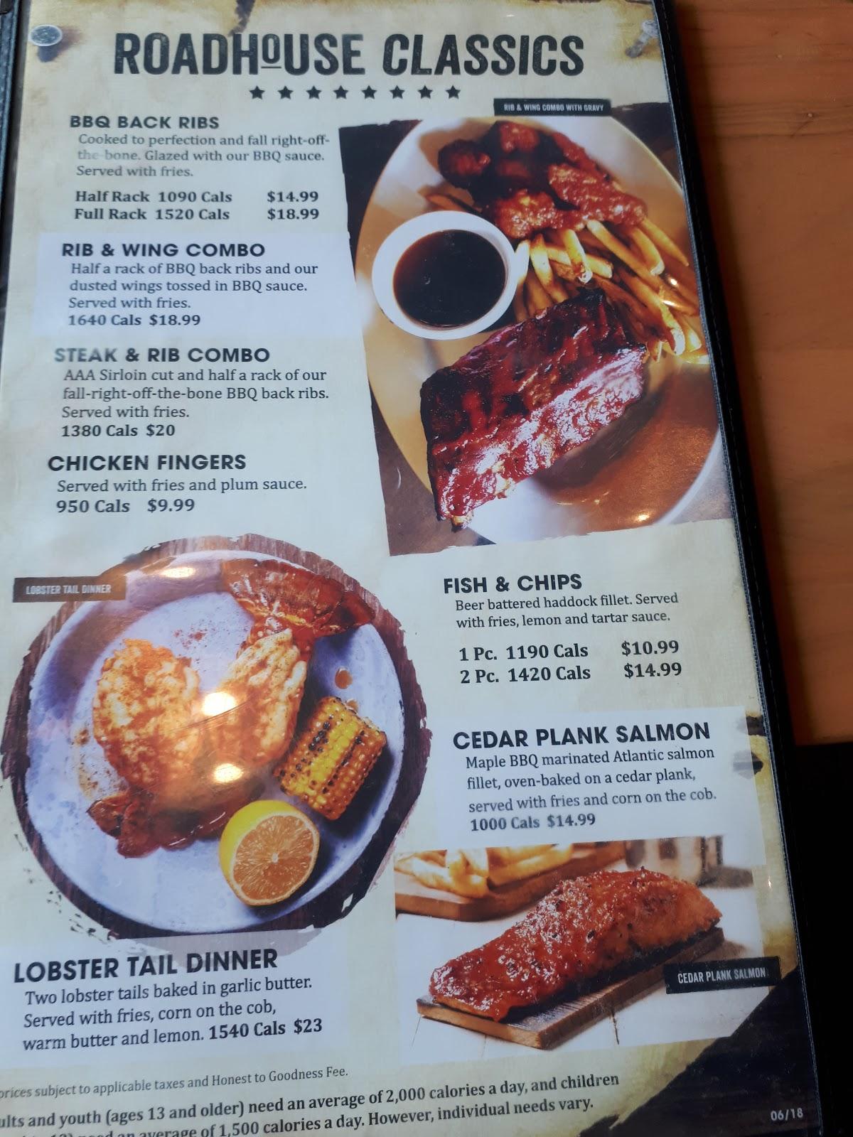 Menu at Chuck's Roadhouse Bar & Grill, Niagara Falls