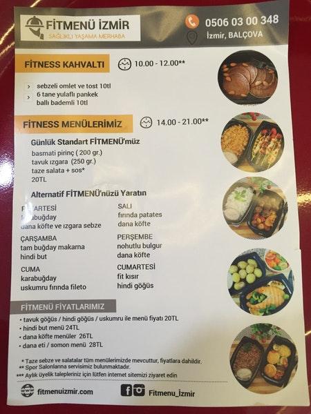 Menu at Fit Menü İzmir, Izmir