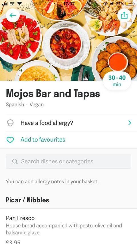 Menu at Mojos Bar and Tapas, Warrington