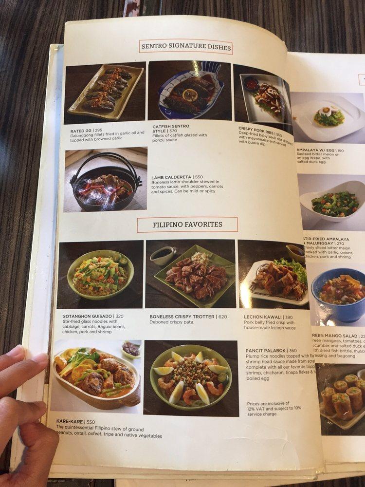 Menu at Sentro 1771 (Greenbelt 5) restaurant, Makati, G/F Greenbelt 5 ...