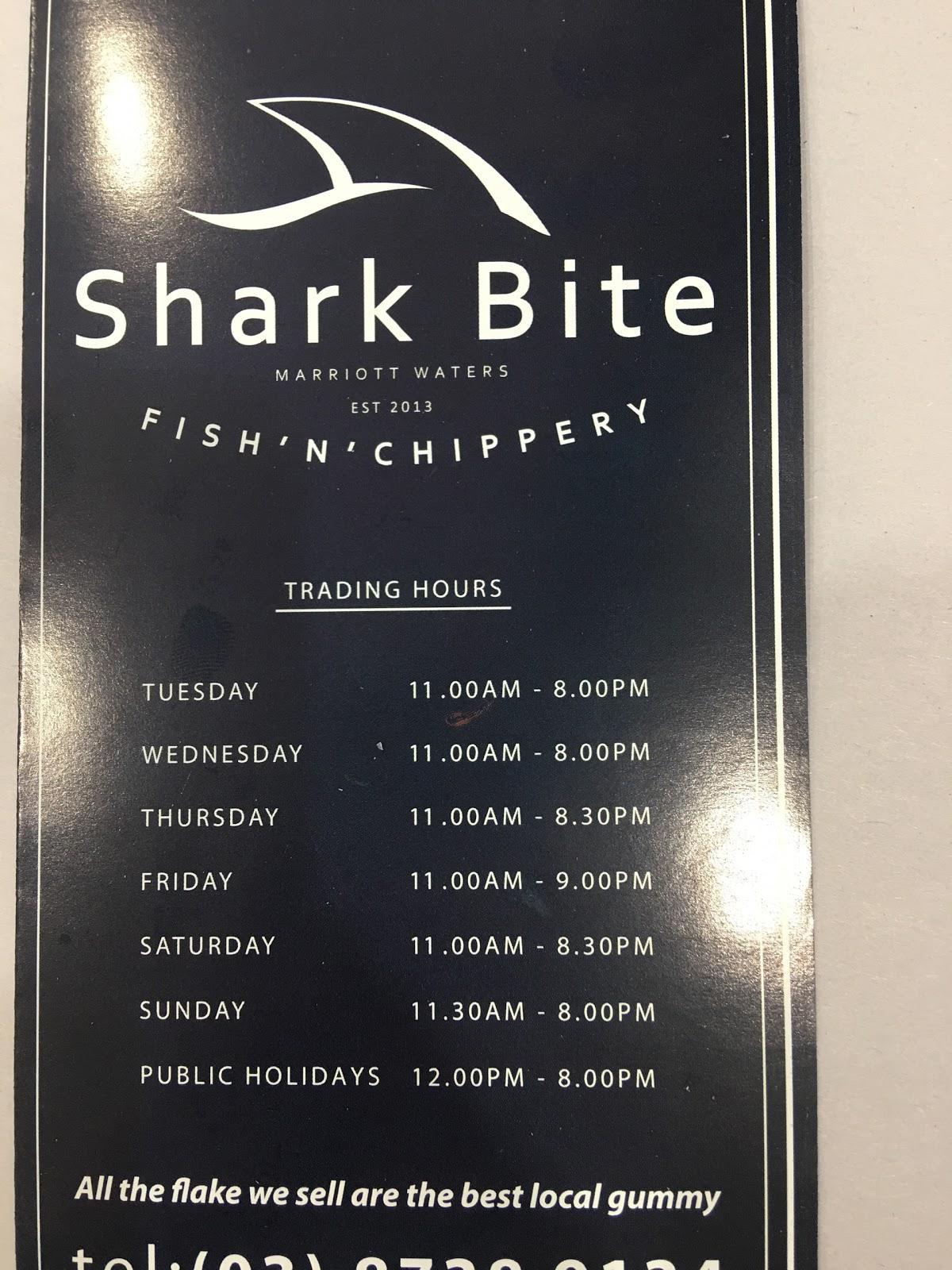 Menu at Shark Bite Fish 'n' Chippery restaurant, Lyndhurst