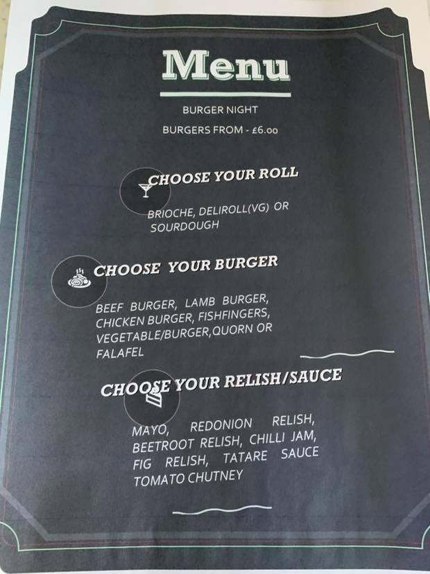 Menu at Waters edge Cafe, Aberporth