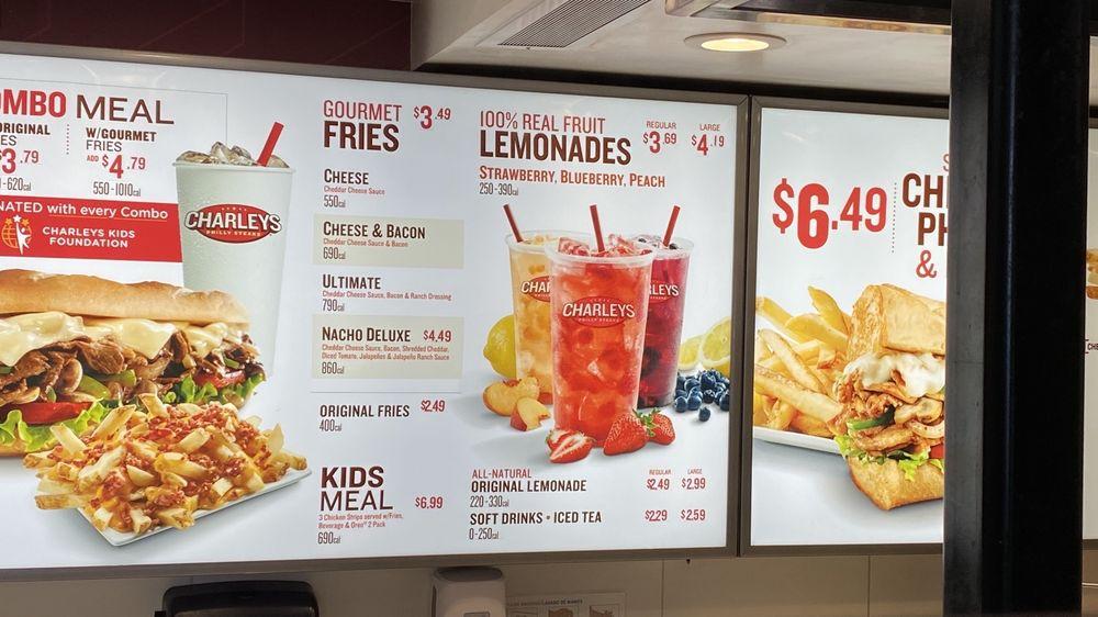 Menu at Charleys Cheesesteaks steakhouse, Salinas