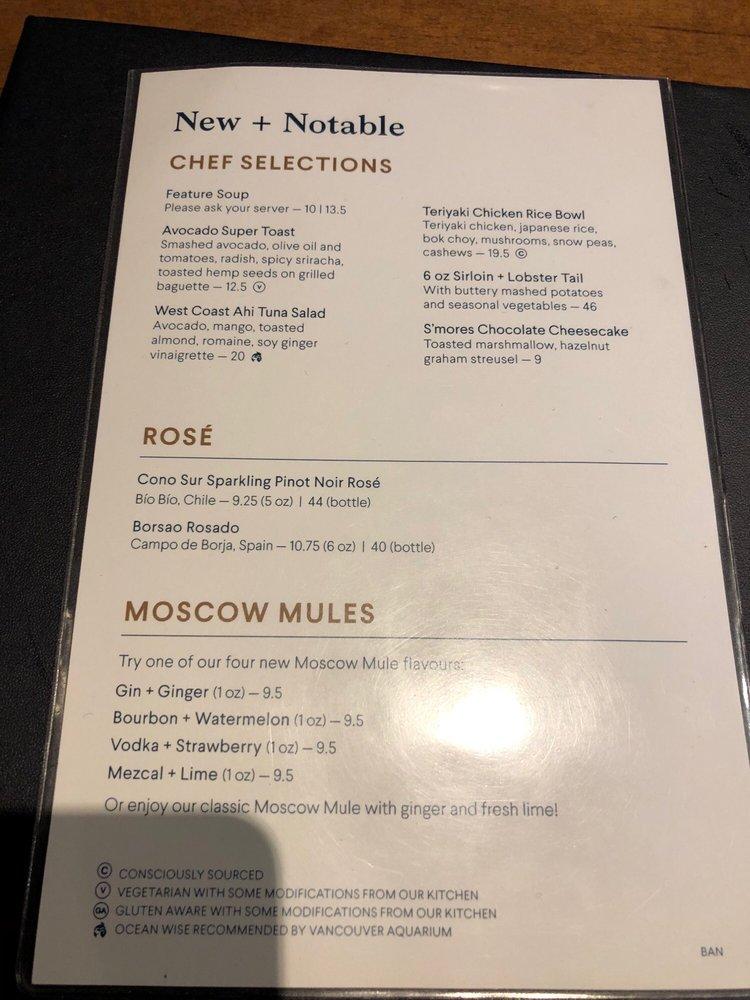 Menu at Earls Kitchen + Bar, Banff