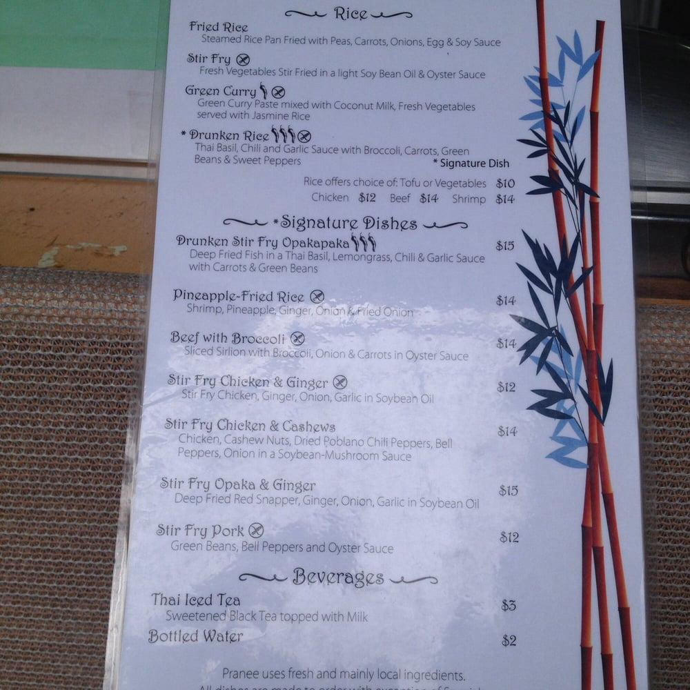 Menu at Thai Food By Pranee restaurant, Hana