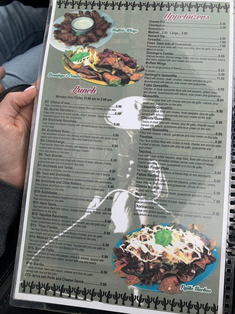 Menu at Domingos Mexican & Seafood Restaurant, Mocksville