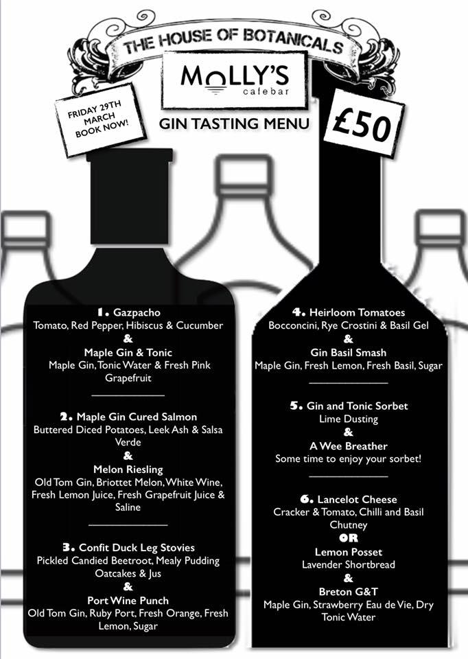 Menu at Molly's Café Bar, Stonehaven