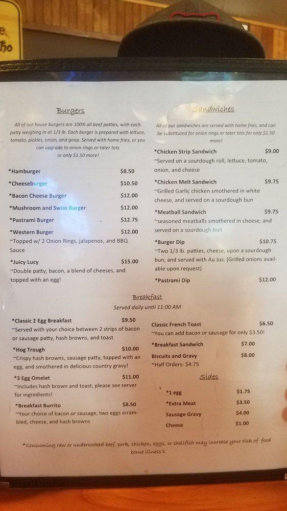 Menu at Scooter's Bar & Grill, Kelso