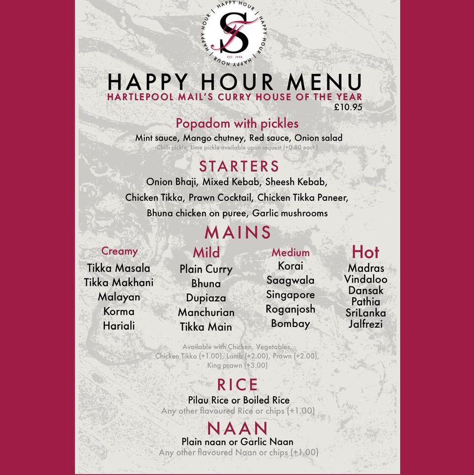 Menu at Seaton Tandoori restaurant, Hartlepool, 31 The Front