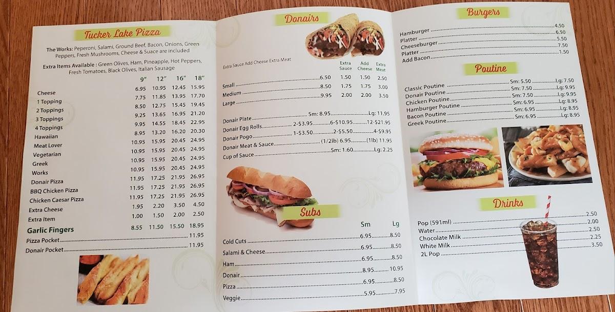 Menu at Tucker Lake Pizza pizzeria, Beaver Bank