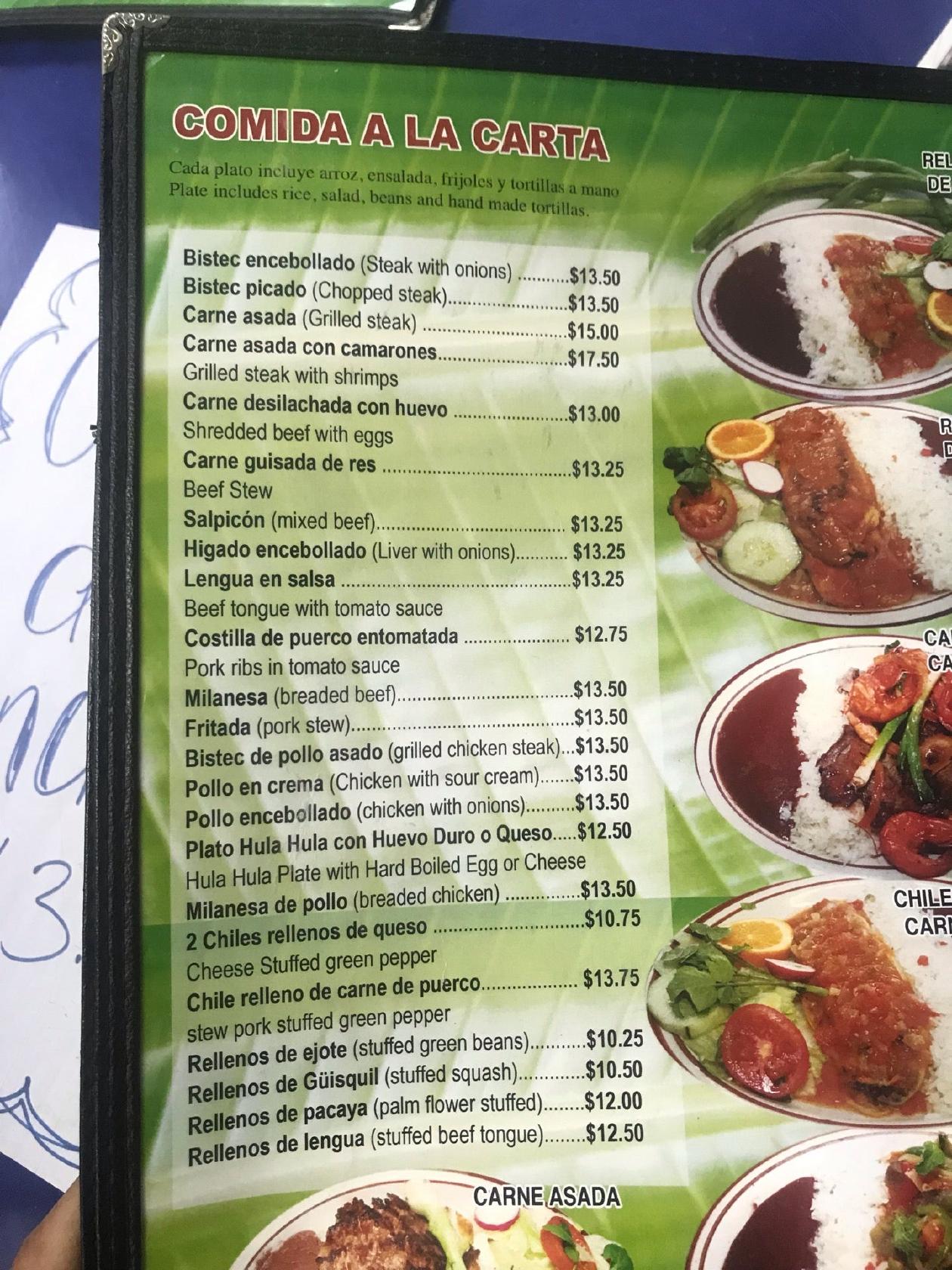 Menu at El Baron, Los Angeles, 4212 W Pico Blvd