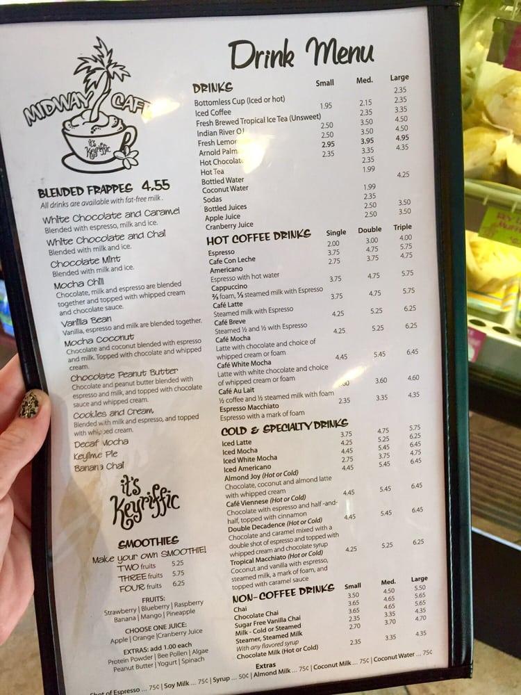 Menu at Midway Cafe & Coffee Bar, Islamorada