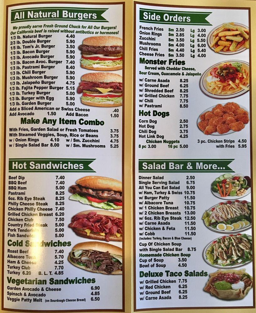Menu at Perry's Place restaurant, Anaheim, E La Palma Ave