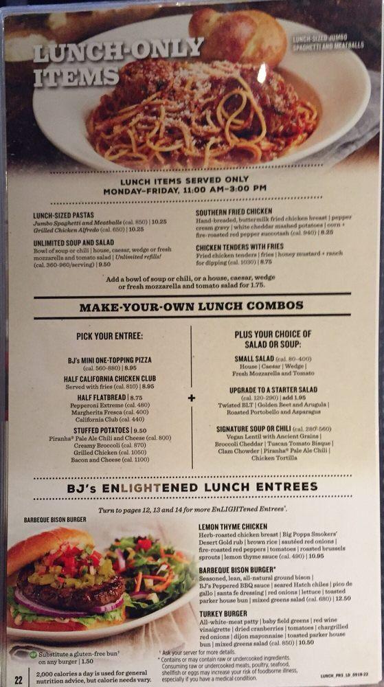 Menu at BJ's Restaurant & Brewhouse, Livonia