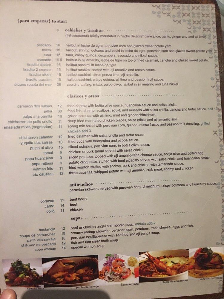 Menu at El Rocoto restaurant, Gardena, Artesia Blvd