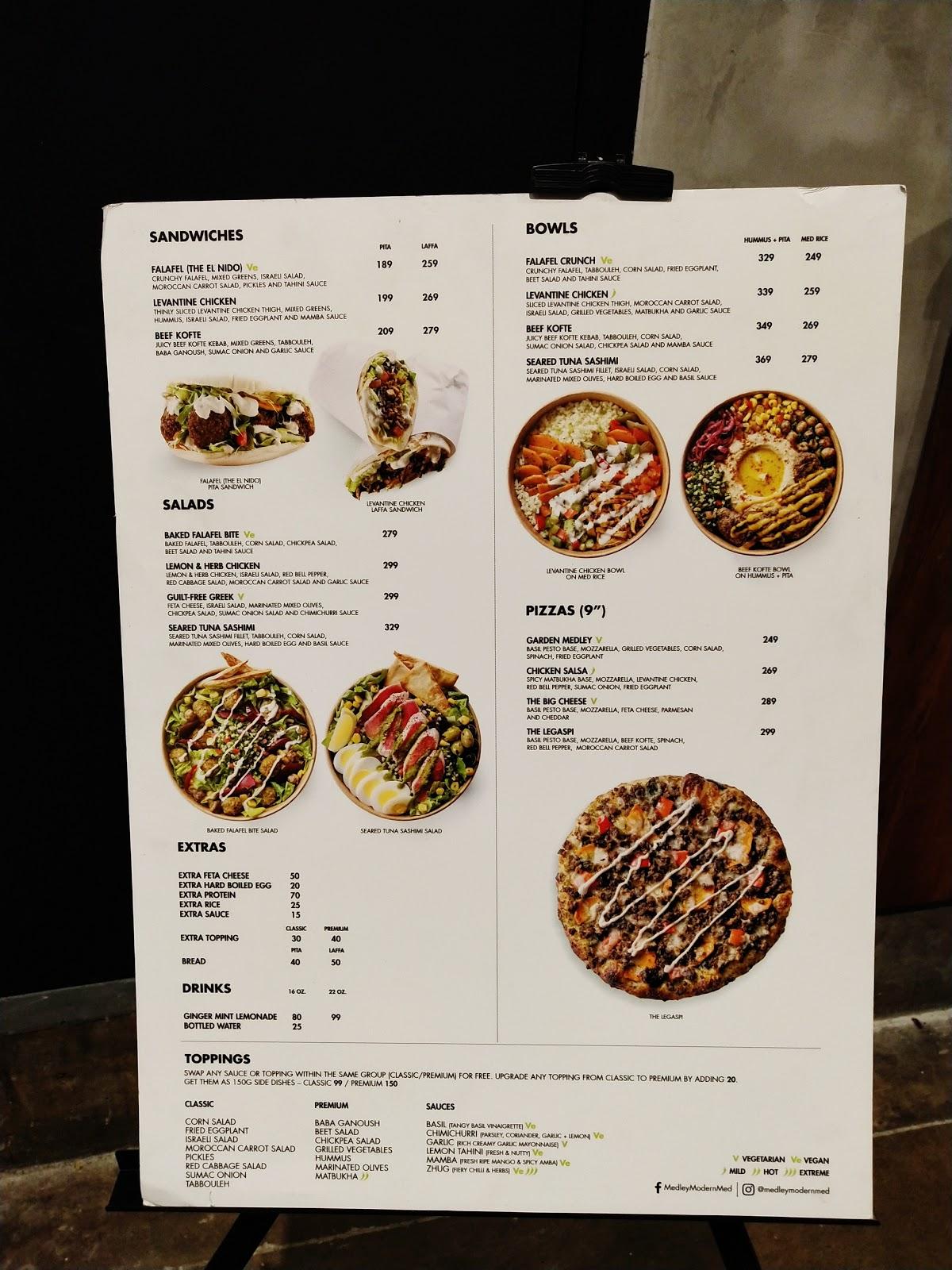 Menu at Medley Modern Mediterranean restaurant, Taguig, Fully Booked