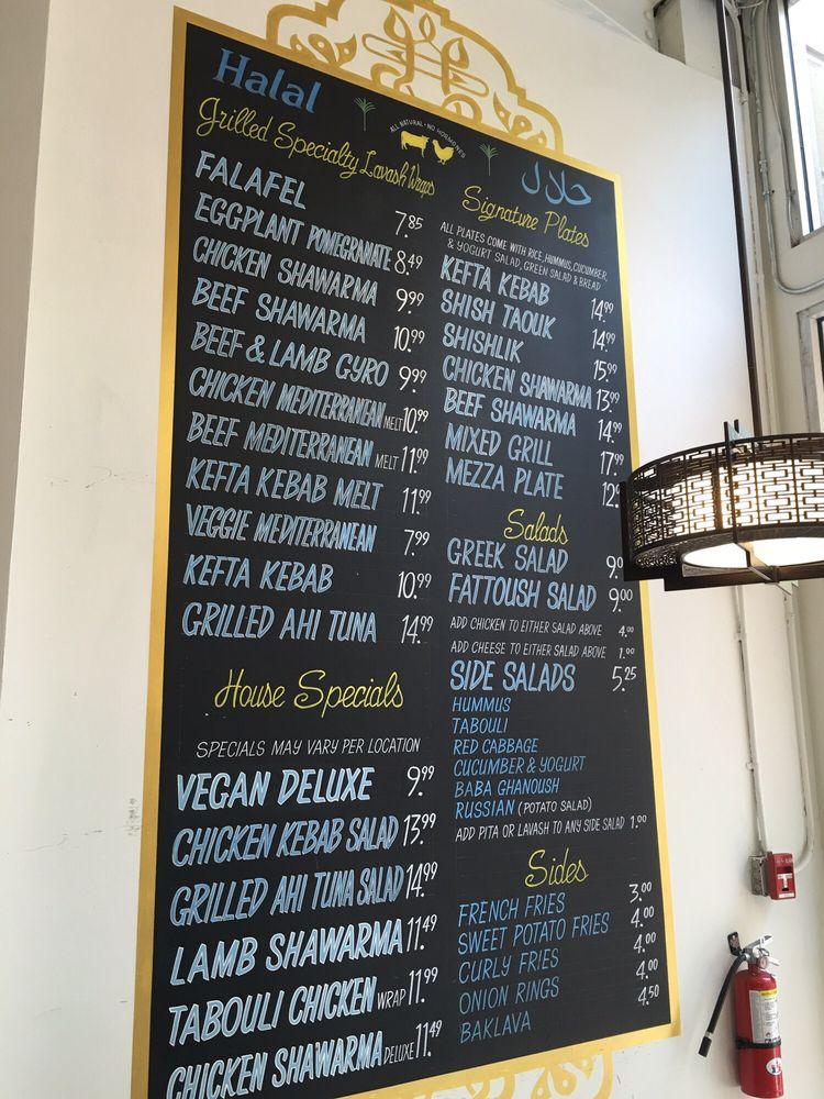 Menu at Oasis Grill restaurant, San Francisco, 711 Market St B