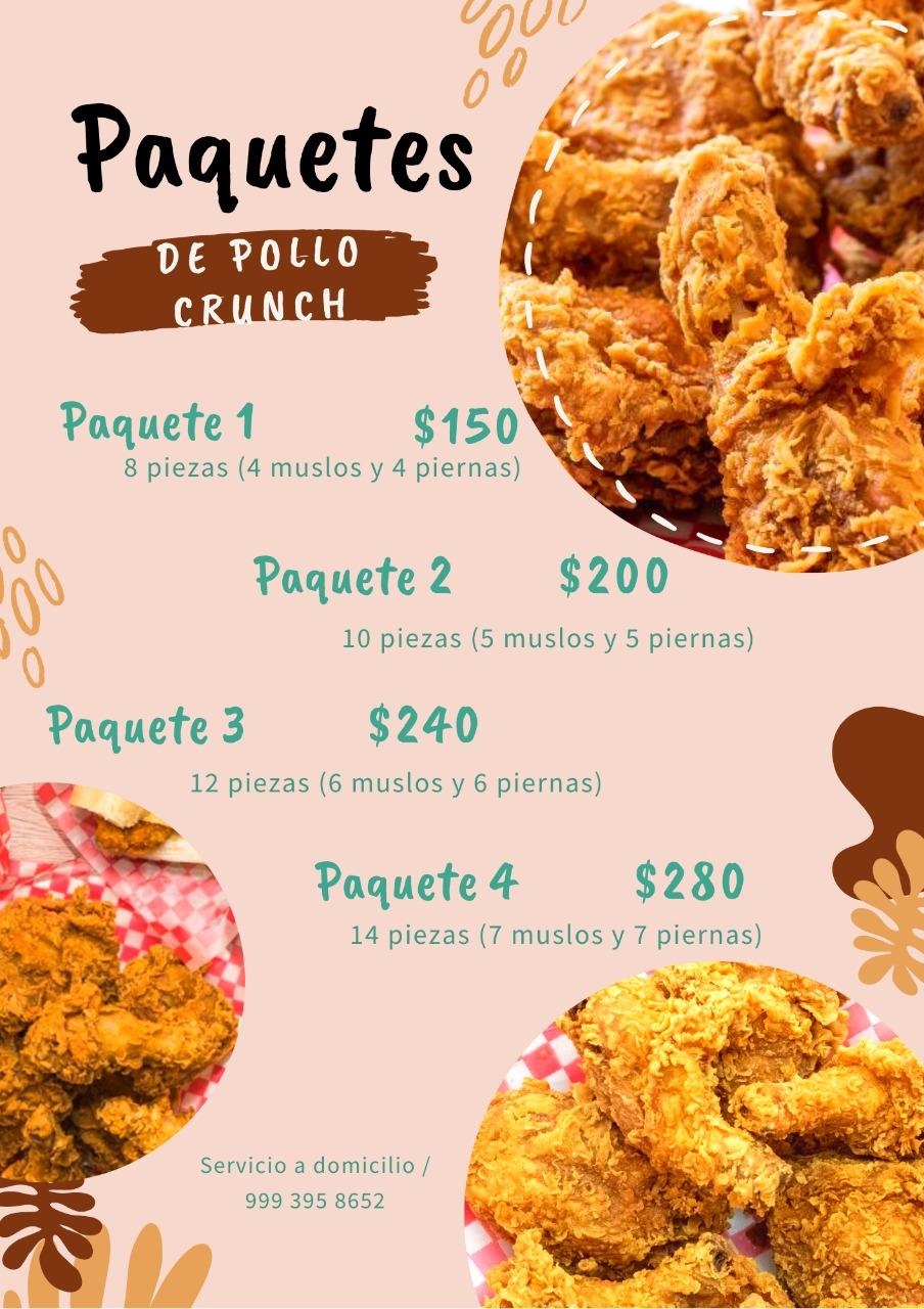 Menu at POLLO CRUNCH PROGRESO restaurant, Progreso