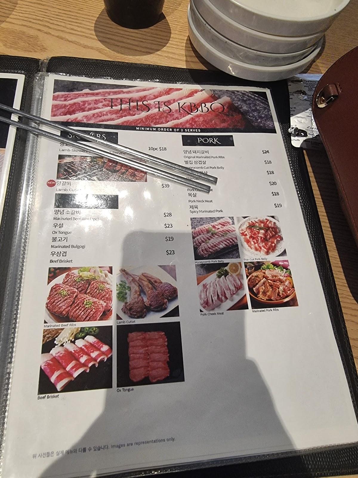 Menu at SIK GAEK Korean BBQ Restaurant, Langford