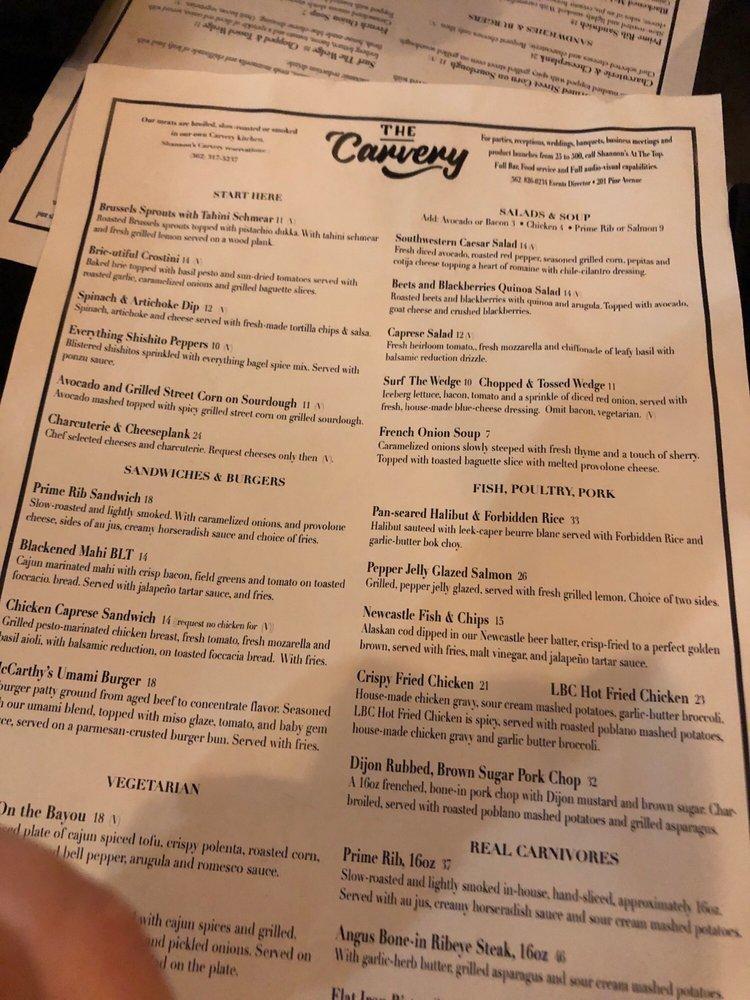 Menu at The Carvery Restaurant, Long Beach