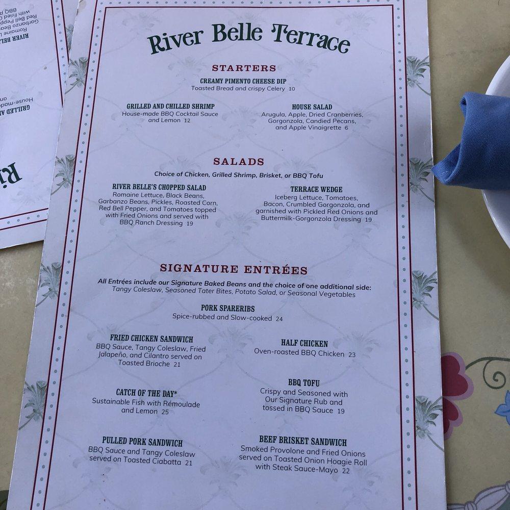 Menu at River Belle Terrace BBQ, Anaheim, Disneyland Dr