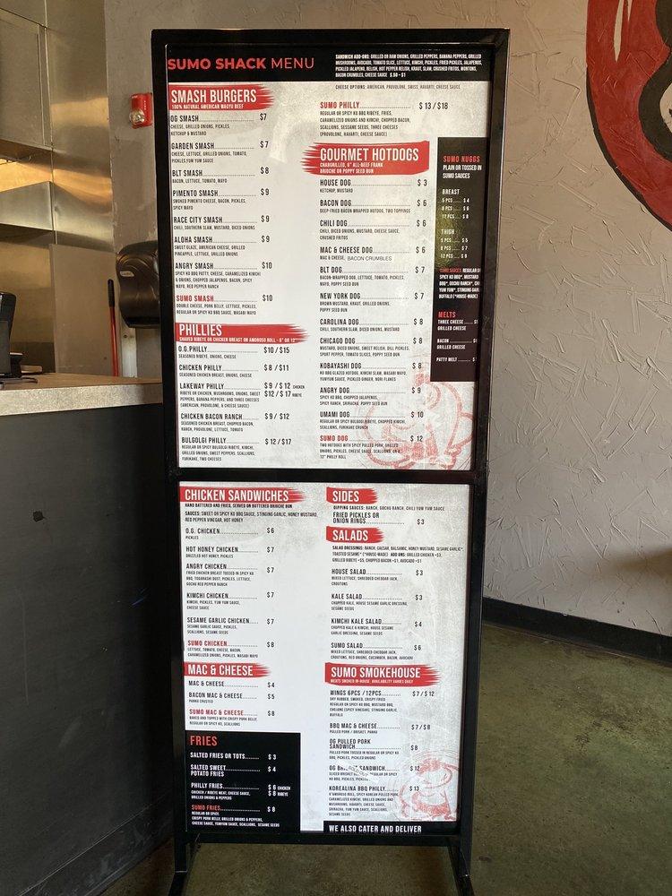 Menu at Sumo Shack pub & bar, Mooresville
