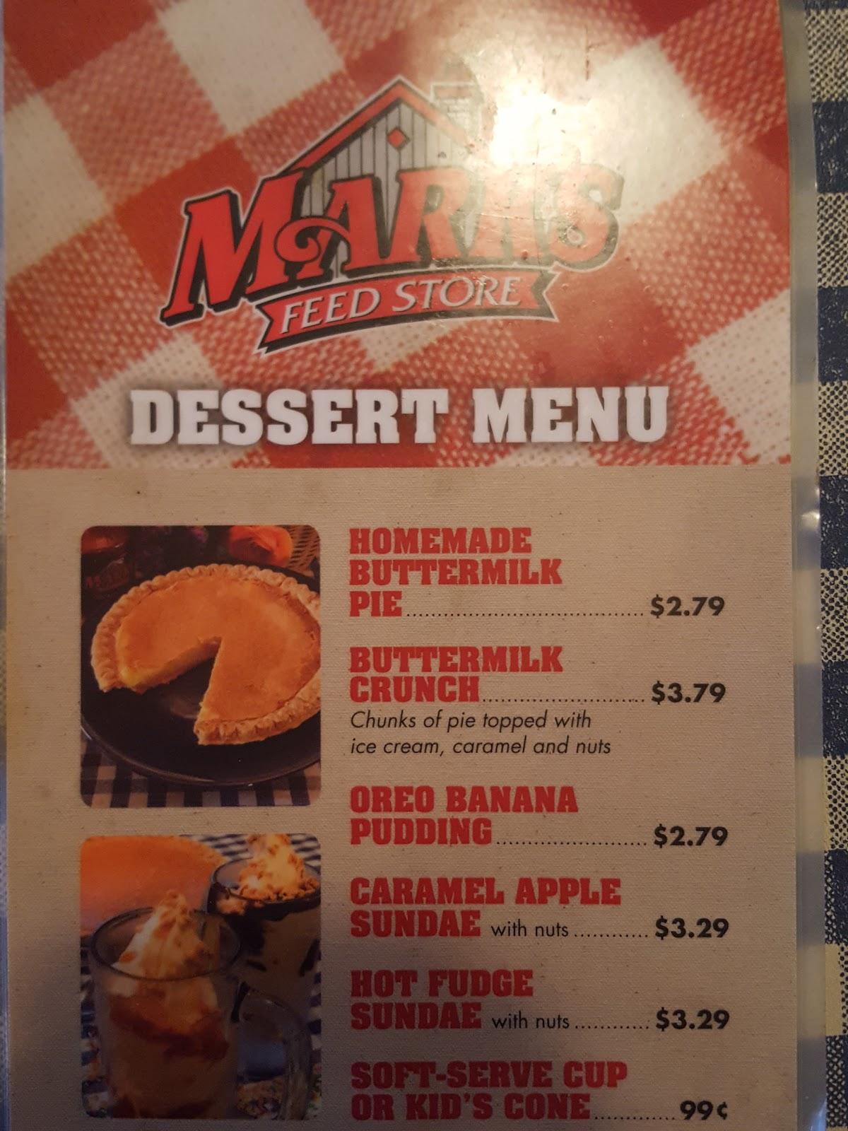 Menu at Mark's Feed Store BBQ, Louisville, Dixie Hwy