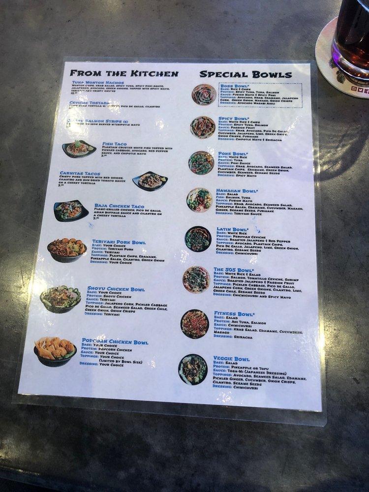 Menu at Poki Poki Cevicheria restaurant, Albuquerque, Wyoming Blvd NE