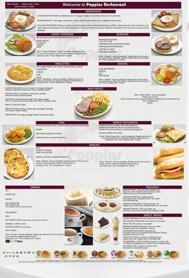 Menu at Poppins Café & Restaurant Ashford, Ashford