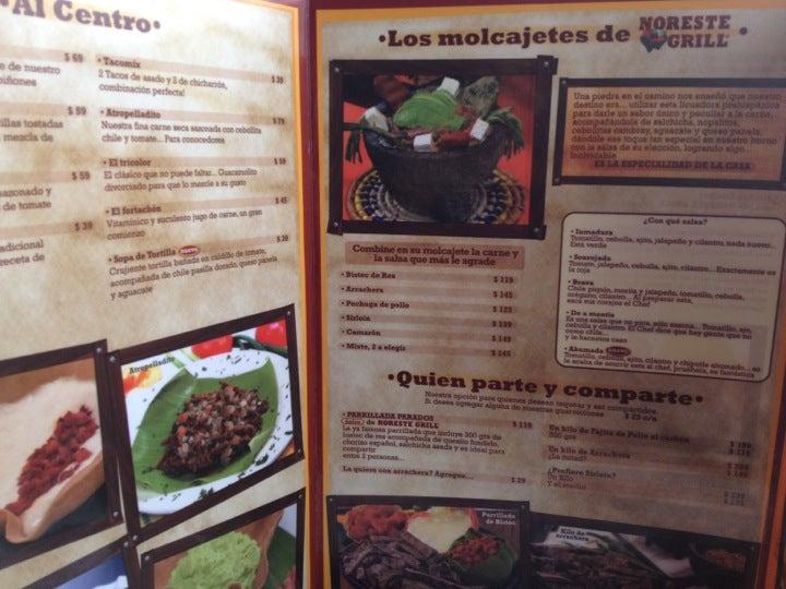 Carta del restaurante Noreste Grill, Monterrey, Av. Abraham Lincoln #4001
