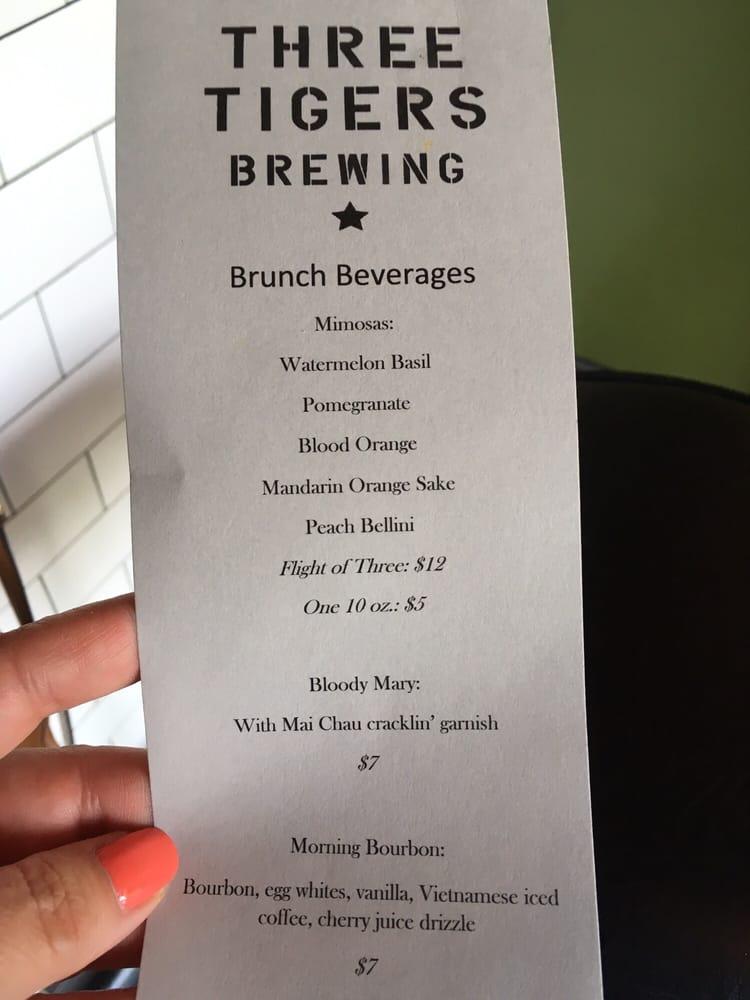 Menu at Three Tigers Brewing Company pub & bar, Granville