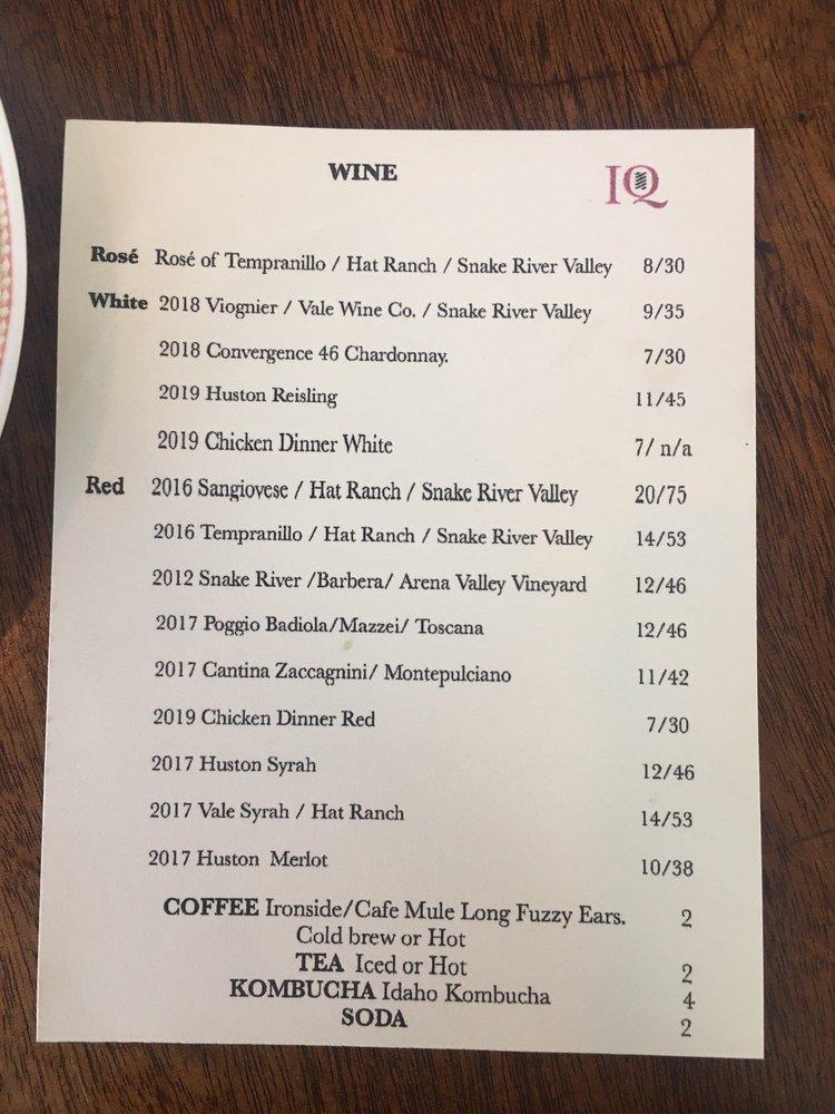 Menu at Italianesque restaurant, Nampa