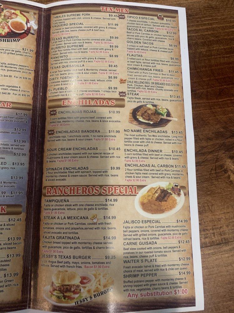Menu at Rancho Grande Bar and Grill, Conroe