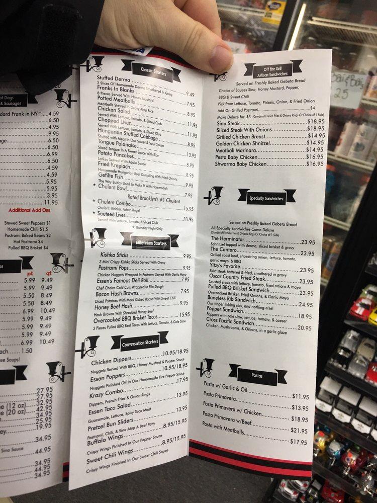 Menu at Essen NY Deli restaurant, New York City, Coney Island Ave
