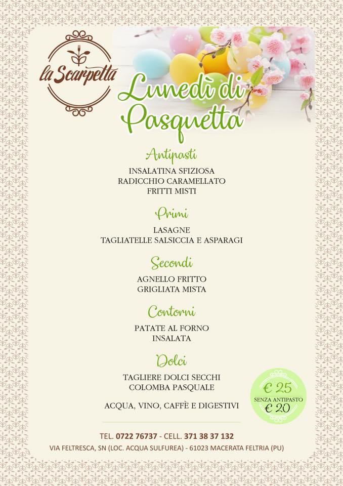 Menu da La Scarpetta ristorante, Macerata Feltria, Via Feltresca