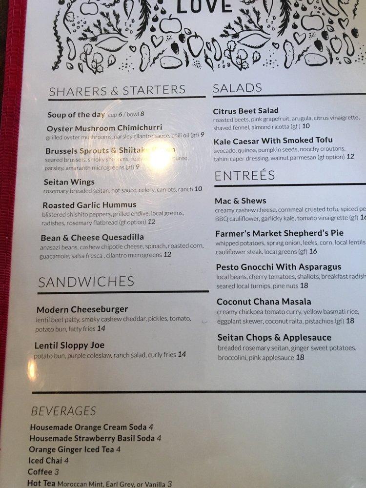 Menu at Modern Love desserts, Omaha, Farnam St Suite 7113