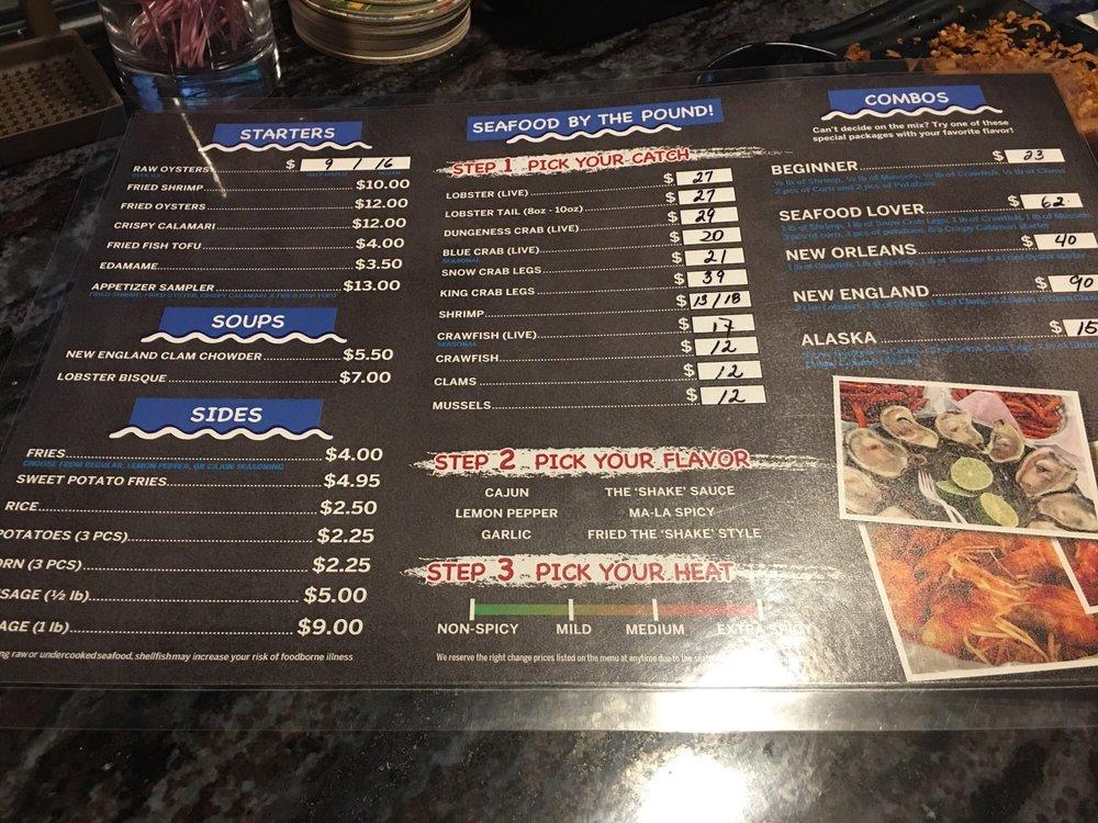 Menu at Seafood Shake pub & bar, Cleveland Heights